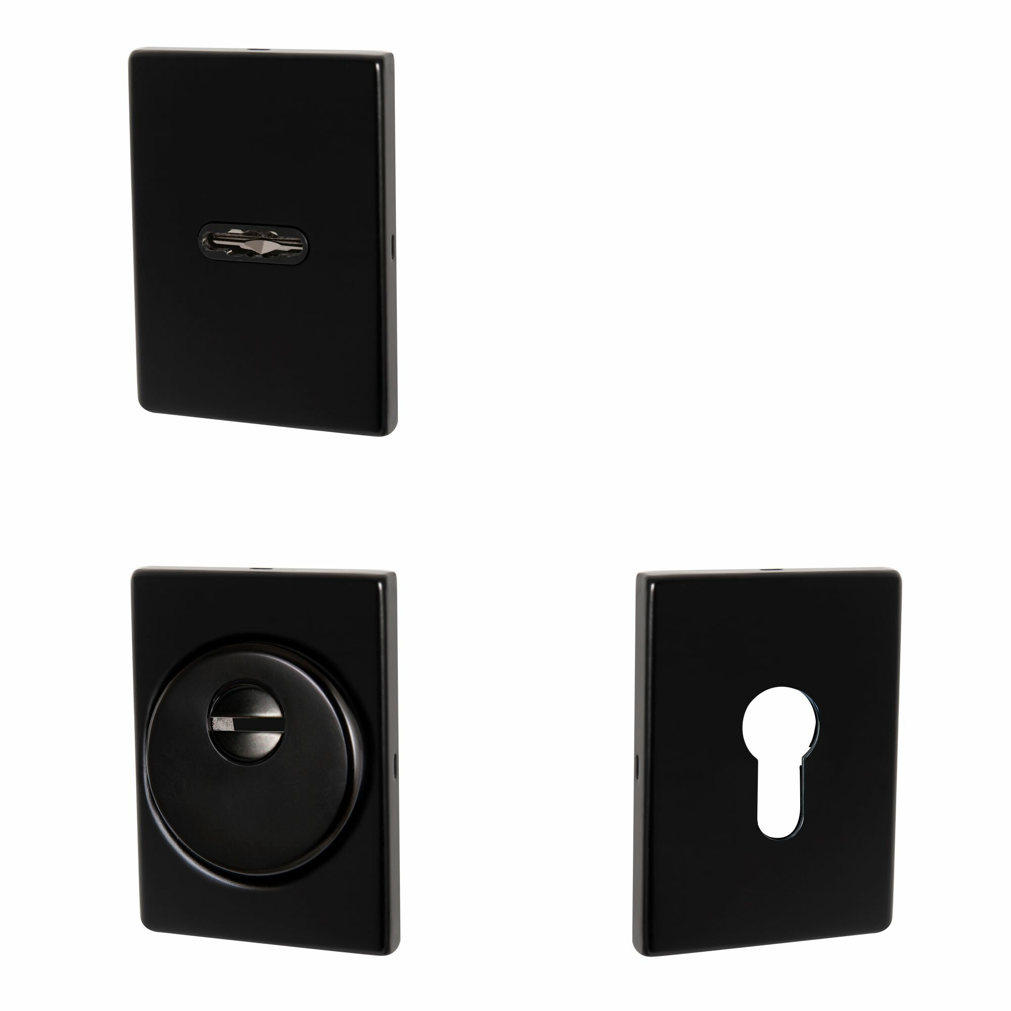 Комплект на входную дверь Fuaro броненакладка 4286 RL, накладки ESC 486-C, 486-S RL (черный) BL-24