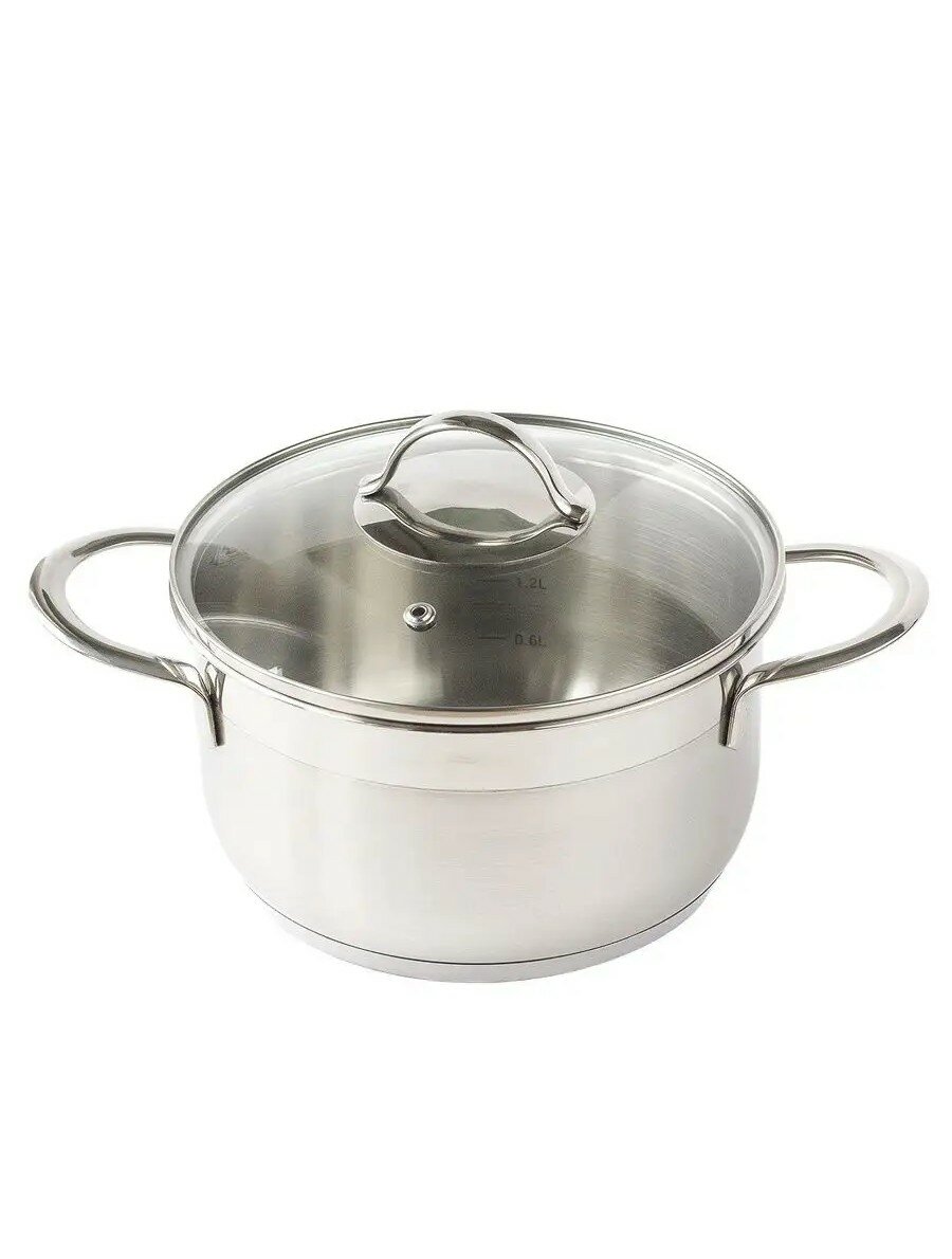 Кастрюля И-1825 "Изящная" с стеклянной крышкой 2.5 л