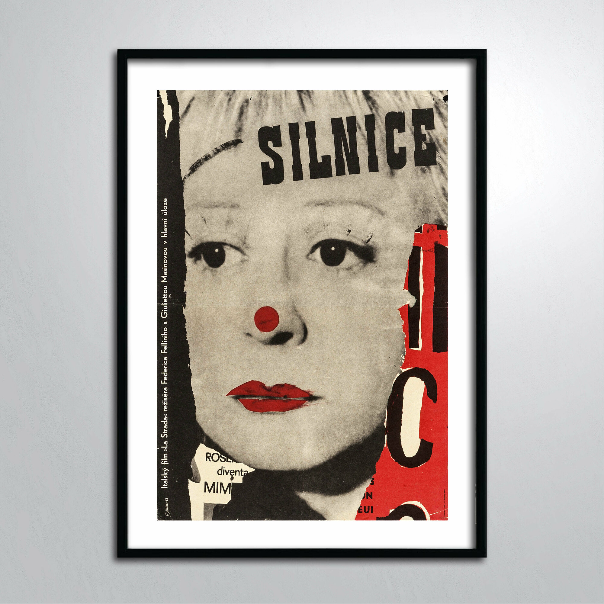 Постер без рамы/Винтажный плакат/Федерико Феллини Дорога (1954) Джульетта Мазина Арт La strada (А2/420х594)