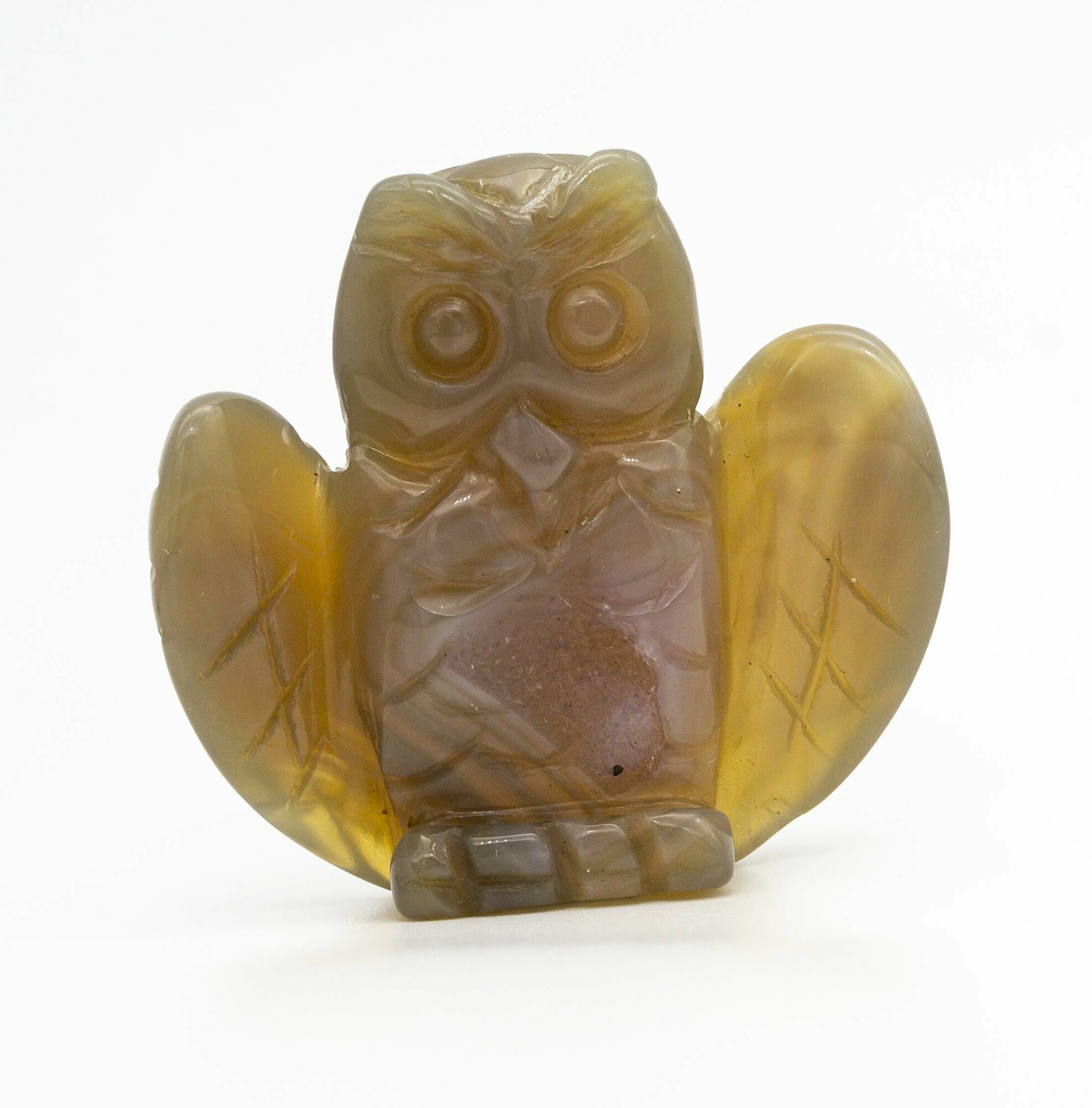 Статуэтка совы из агата (жеода) 13