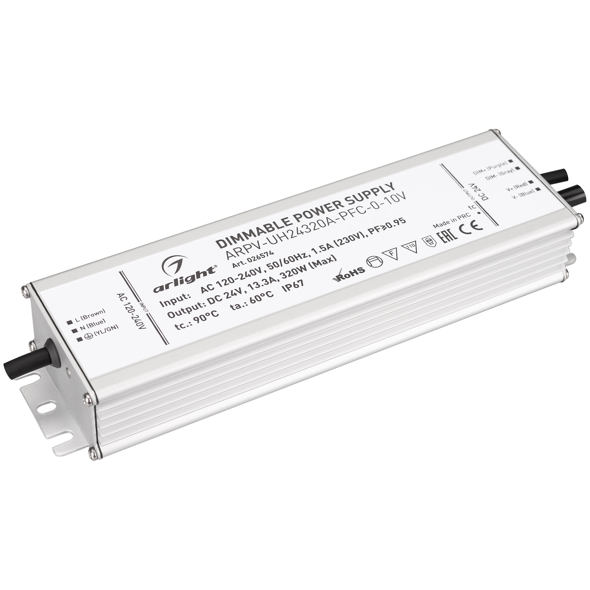 Диммируемый источник напряжения Arlight Блок питания ARPV-UH24320A-PFC-0-10V (24V, 13.3A, 320W)