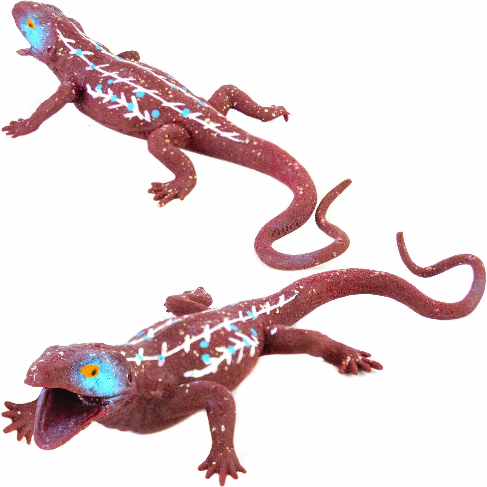 Фигурка-тянучка антистресс Канарская ящерица 27 см. / Коричневый