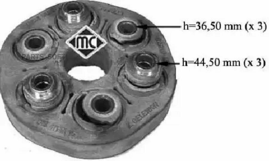 METALCAUCHO 04417 муфта кардана REN SCENIC RX4/KANGOO 4x4 Diam 128 Mm