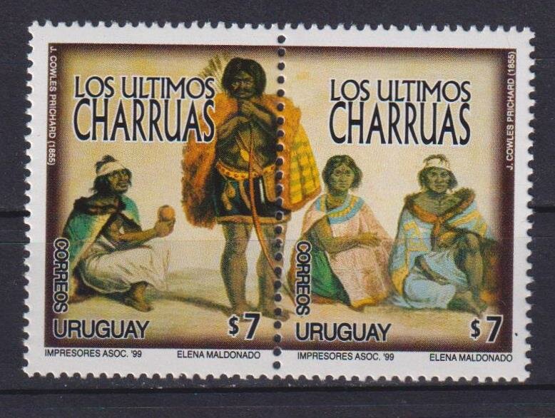 Почтовые марки Уругвай 1999г. "Последние Чарруа Делонуа" Этнос MNH