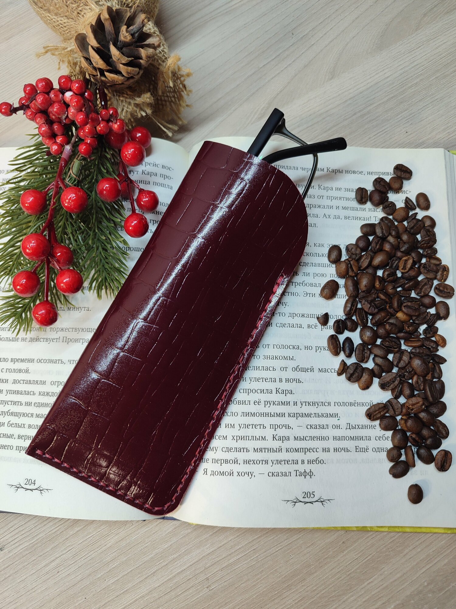 Футляр для очков мягкий из натуральной кожи