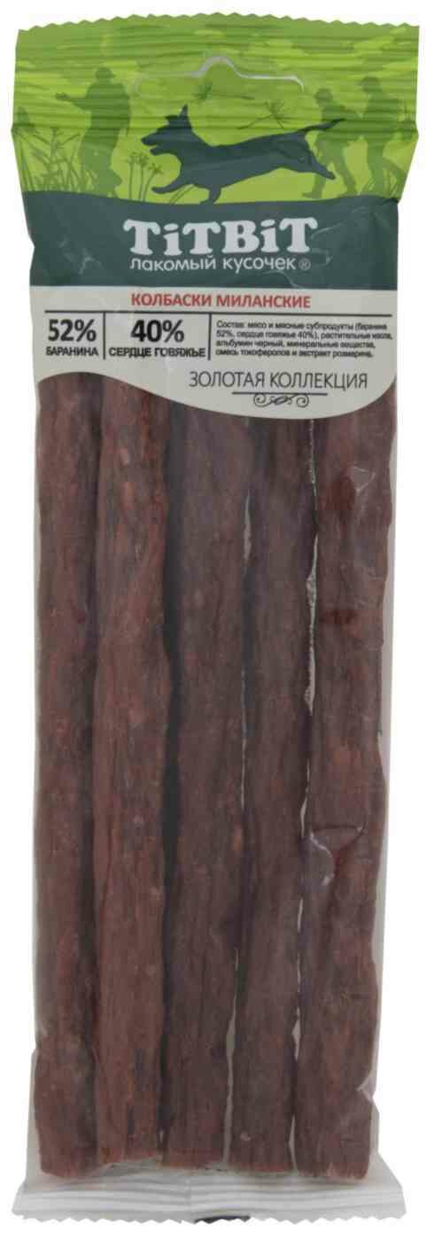 Titbit Лакомство для собак Золотая коллекция Колбаски Миланские, 75 г