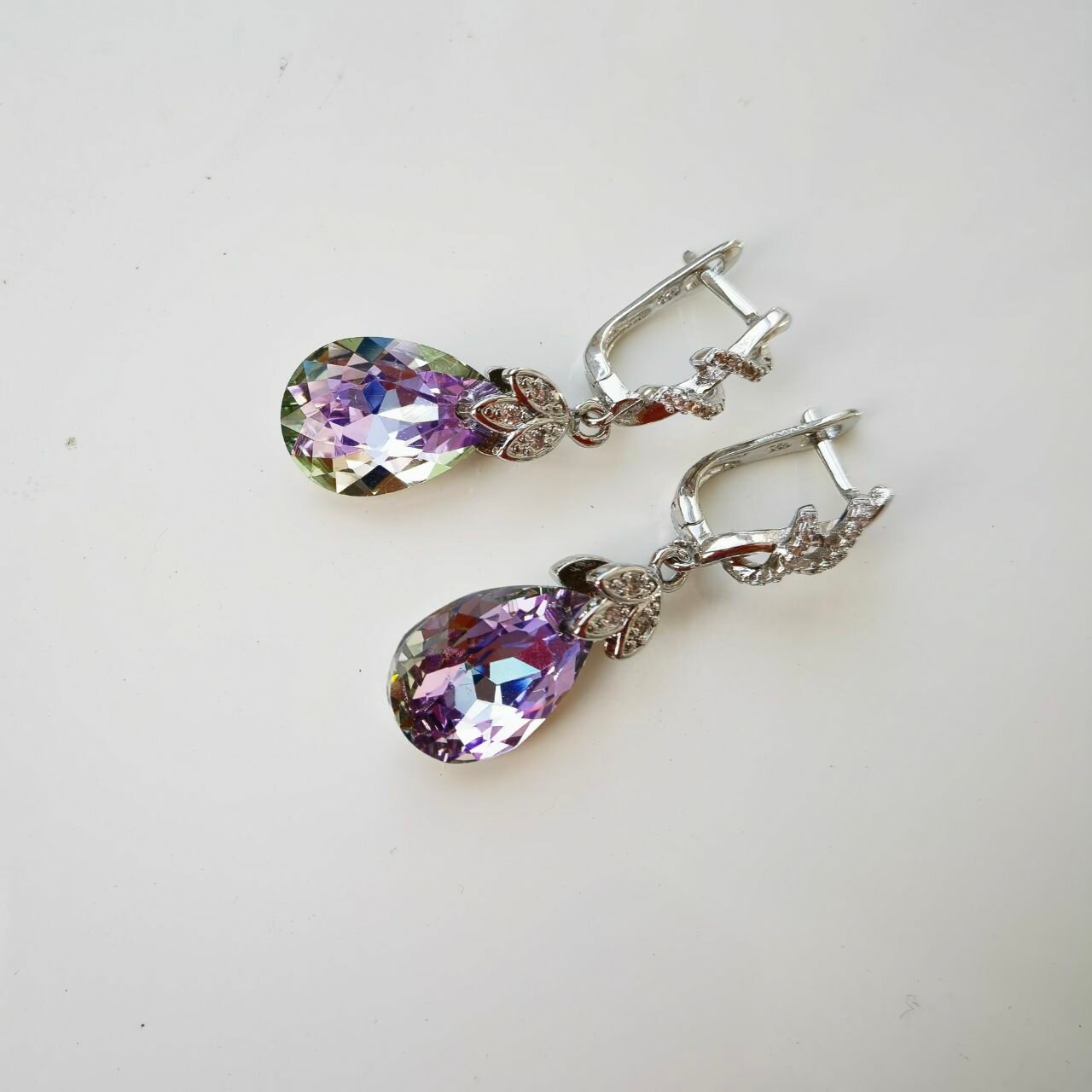 Серьги Камни Елены, кристаллы Swarovski