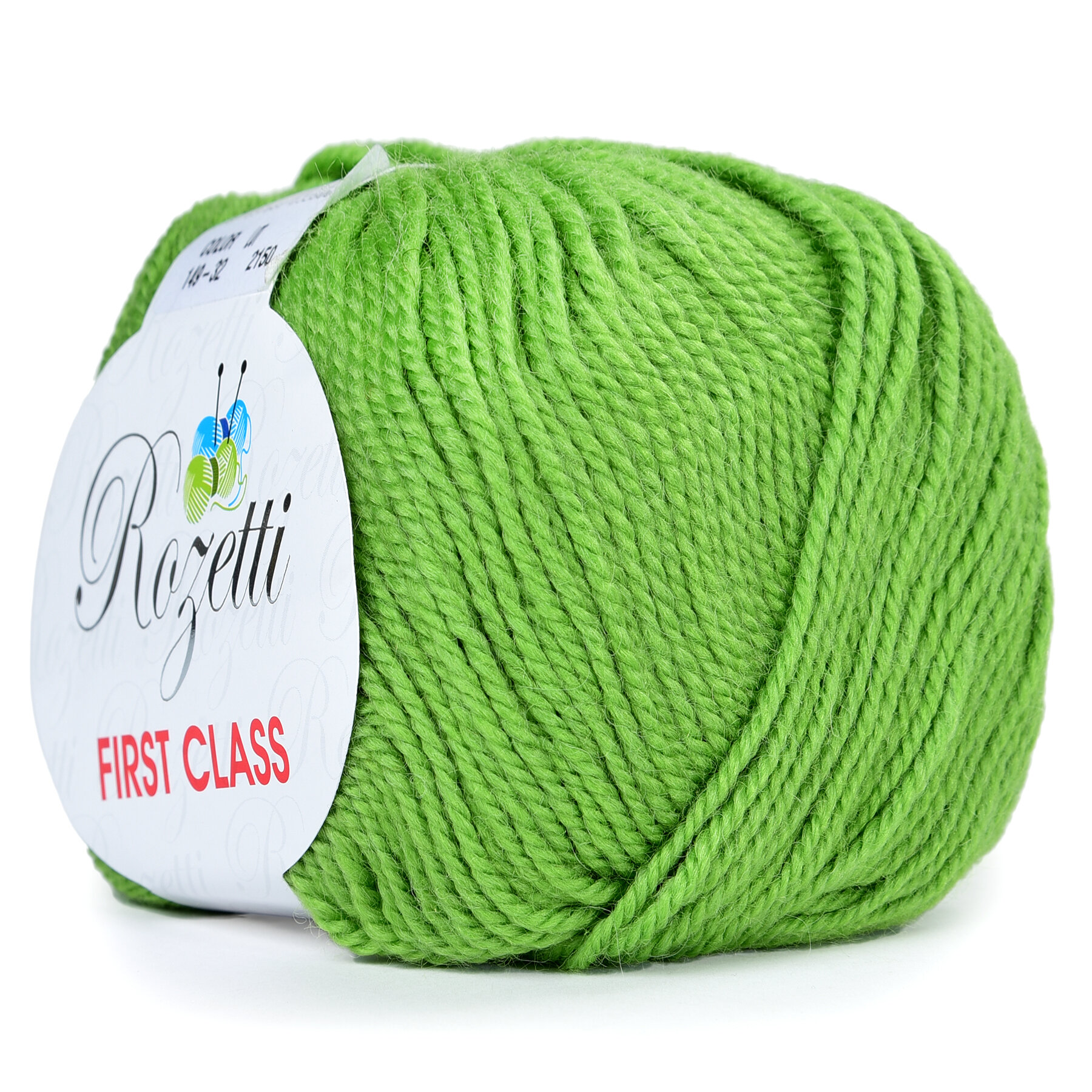 Пряжа Rozetti FIRST CLASS. 50% Мериносовая шерсть, 50% Микрофибра, 50гр/115м, (149-32 Травяной) 1 упаковка (10 мотков)