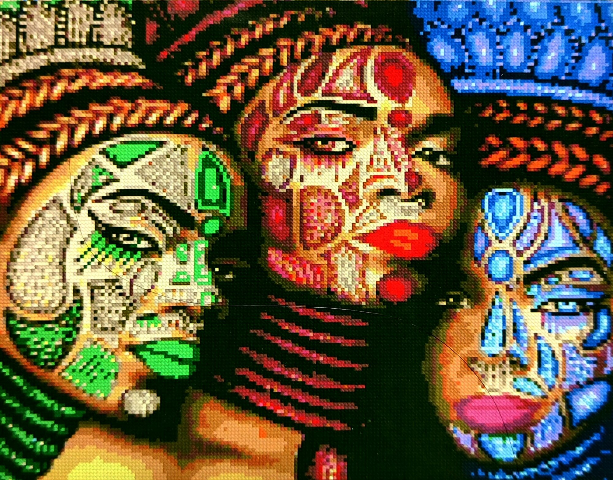 Алмазные мозаика круглые стразы, 40/50 девушка, африка, абстракция, Египет, поп-арт, фьюжн, фэнтези, мистика, лицо.