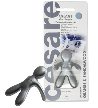 Mr&Mrs Fragrance Ароматизатор для автомобиля CESARE BLISTER стальной металик ORANGE FLOWERS & SANDAL