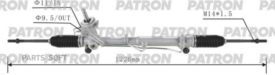 Рейка рулевая MAZDA2 2003 - 2007 FORD FIESTA V 2001 - 2009FUSION 2005 - 2012 PATRON арт. PSG3081