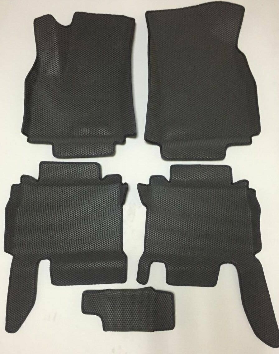 Комплект ковриков EVA/ЭВА для CHERY TIGGO 8 PRO MAX, (Чери Тигго 8 Про Макс), 2022-2023 гг, С высокими бортами, черный ромб с черным кантом