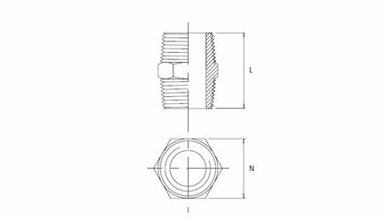 Ниппель переходной из нержавеющей стали 3/4" х 3/4"