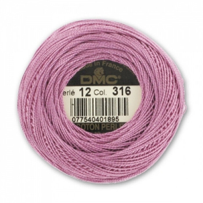 Нитки для вышивания DMC PEARL COTTON (Артикул 116, № 12, цвет: 316 Средний Античный Лиловый, 10 гр. / 120 м.)