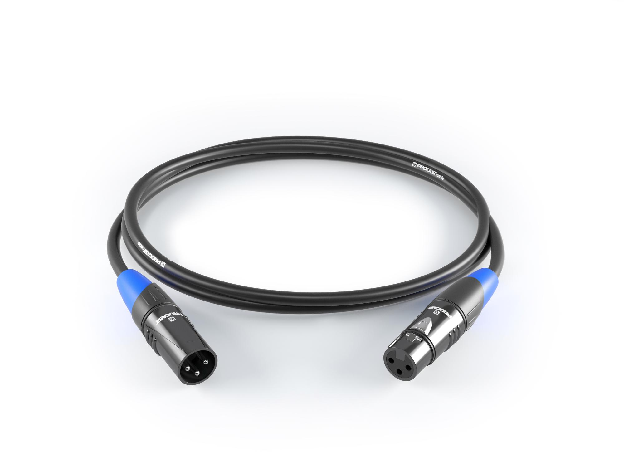 PROCAST cable XLR(m)/XLR(f).1 - Профессиональный балансный звуковой кабель XLR(male) / XLR(female), длина 1m