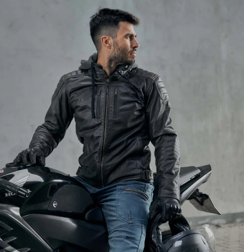 Мотоциклетная куртка кожаная Rebelhorn Impala, Черный, размер 3XL