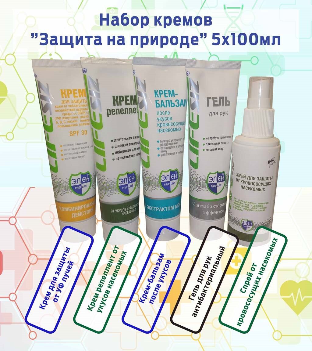 Набор кремов для рук и лица "Защита на природе", 5х100мл