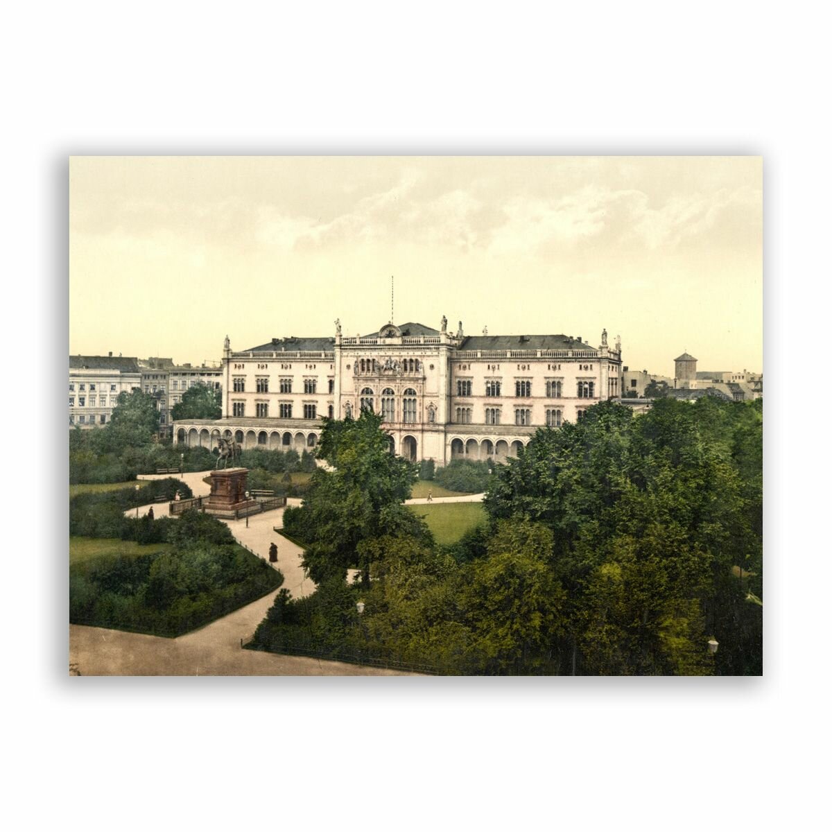 Постер, плакат на бумаге / University and Royal Garden, Konigsberg, East Prussia / Размер 30 x 40 см