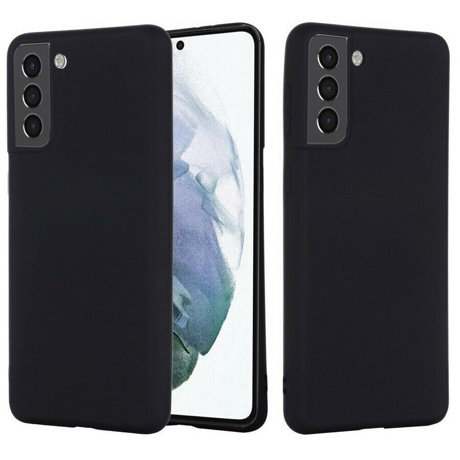 Силиконовая накладка Silky soft-touch для Samsung S22+ черный