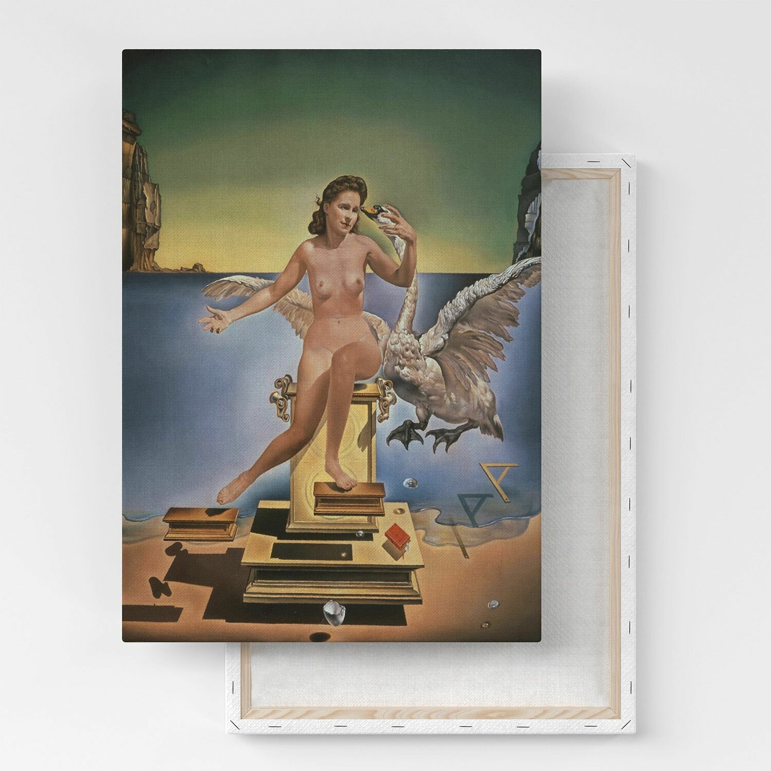 Картина на холсте, репродукция / Сальвадор Дали - Атомная Леда / Размер 80 x 106 см