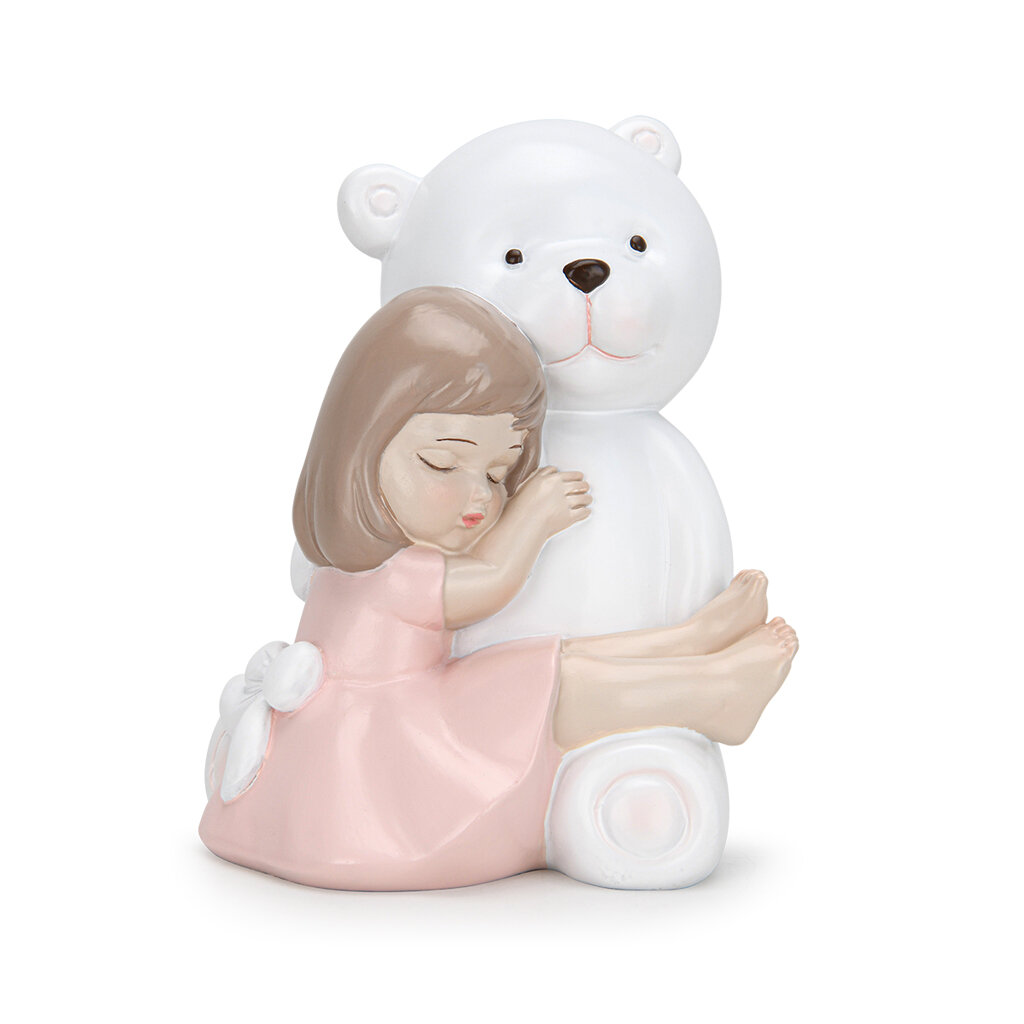 Статуэтка "Девочка с большим медведем" 15 см (полирезин)