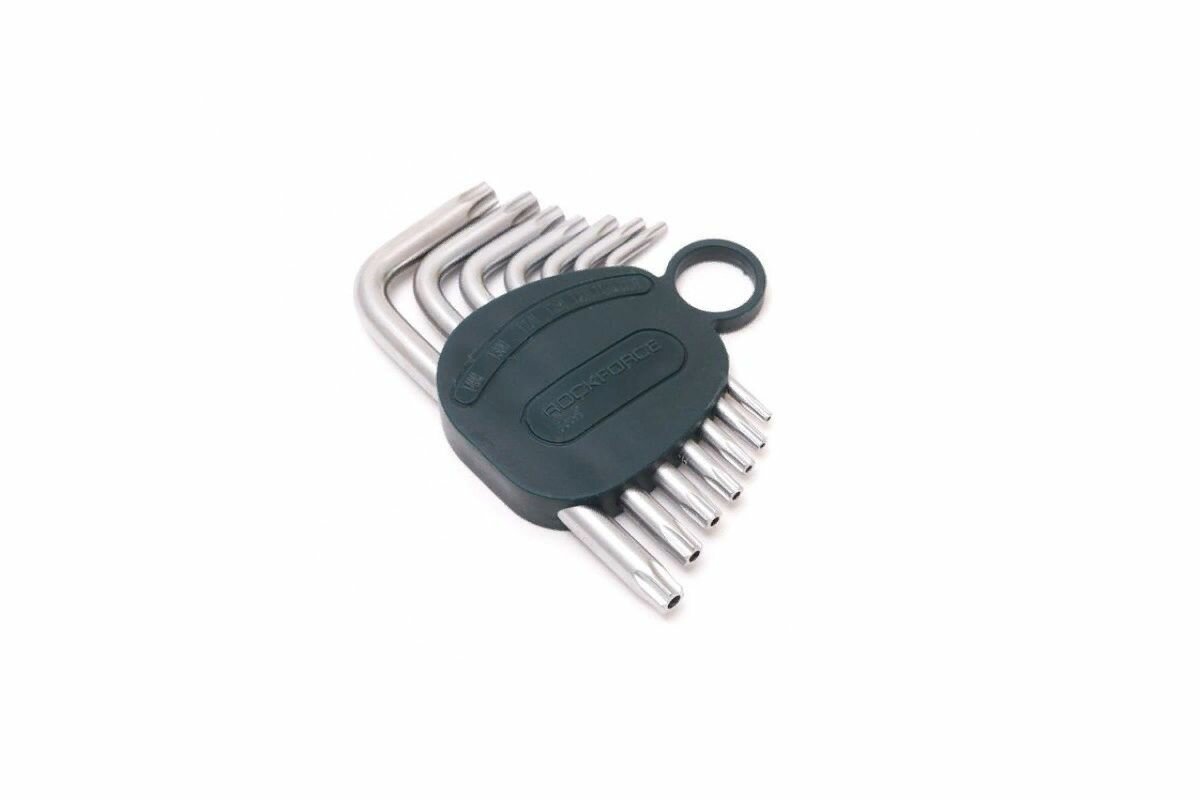 Набор ключей TORX RF-5071T: Г-образных ударопрочных T10H-40H- с отверстием 7пр. на пласт. держат ROCKFORCE