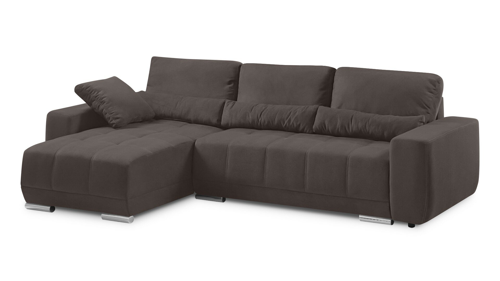 Диван с оттоманкой Наби Лайт Vivaldi 24 NEW 251x155x90 см, коричневый , еврокнижка GOODFORM