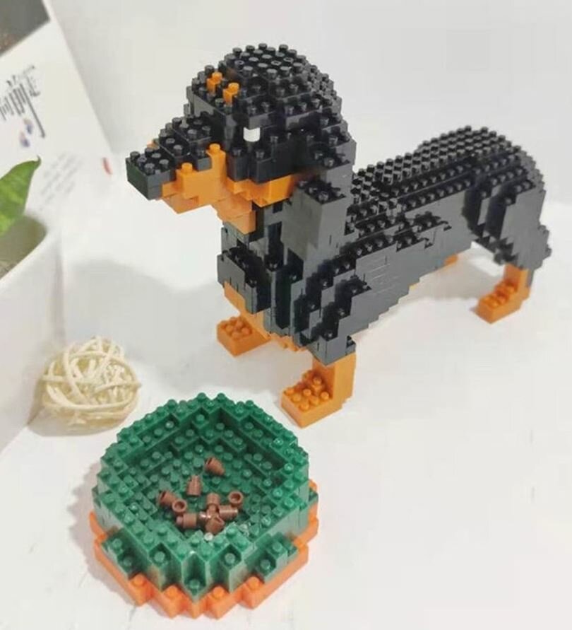 Конструктор 3D из миниблоков RTOY Любимые собачки Такса Рокки 900 элементов - JM6618-2