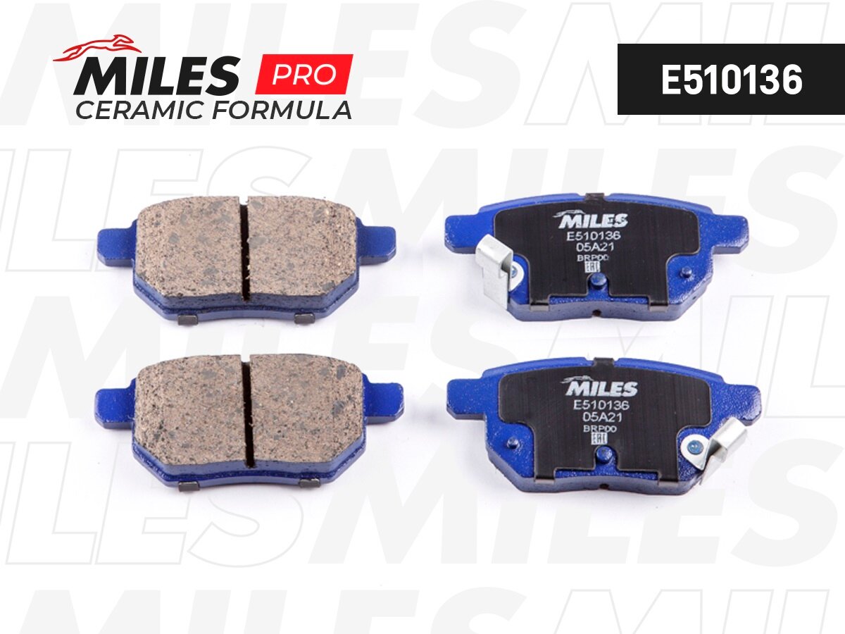 Колодки тормозные Toyota Corolla (E150, E180) 06-, Auris 07-, Yaris 05- задние (Akebono) Miles Cerami