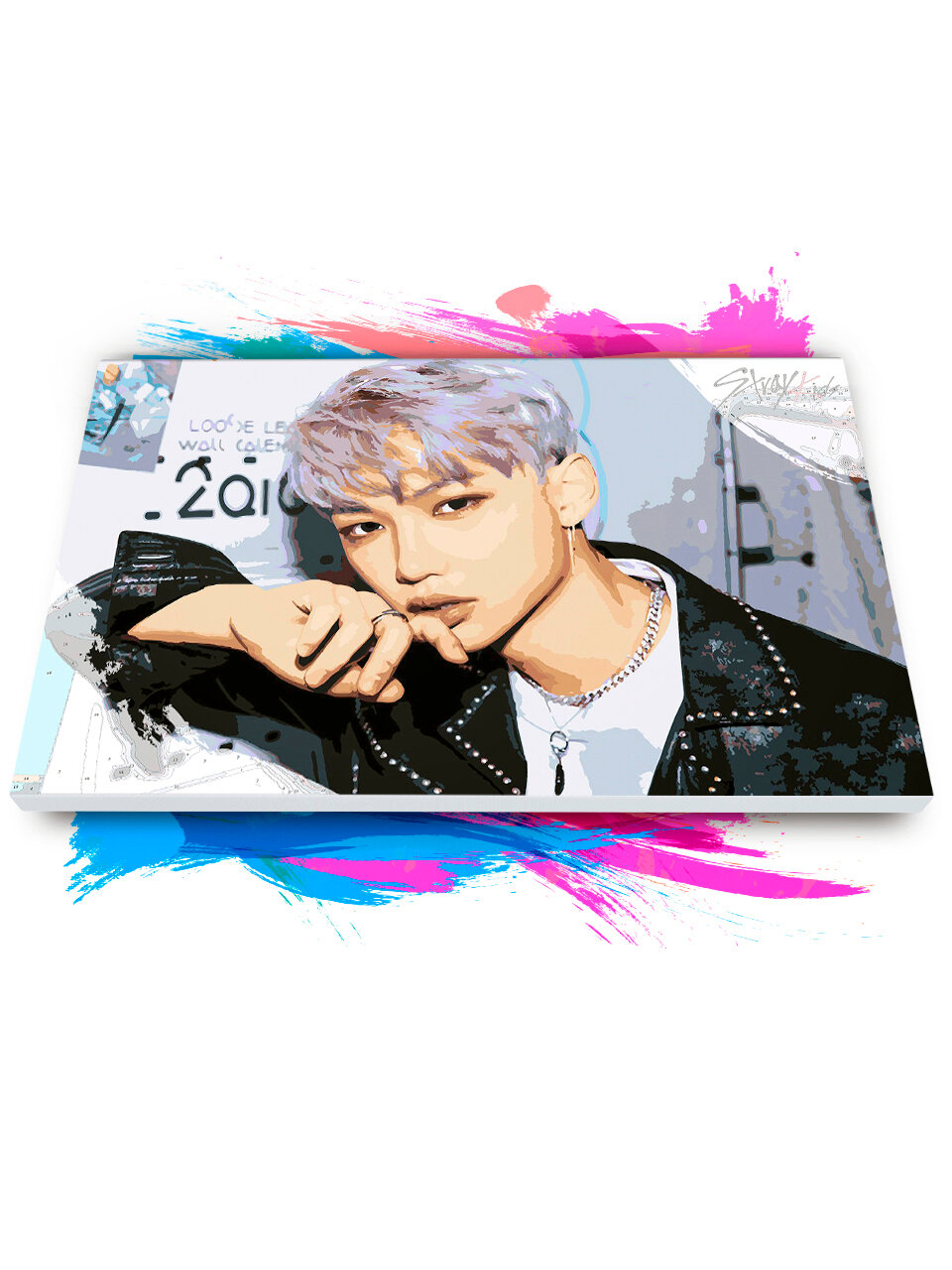 Картина по номерам на холсте Stray Kids Felix Феликс, 80 х 120 см