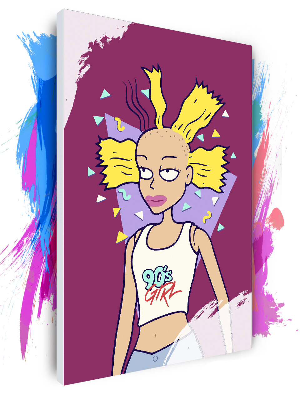 Картина по номерам на холсте 90 s girl, 100 х 150 см