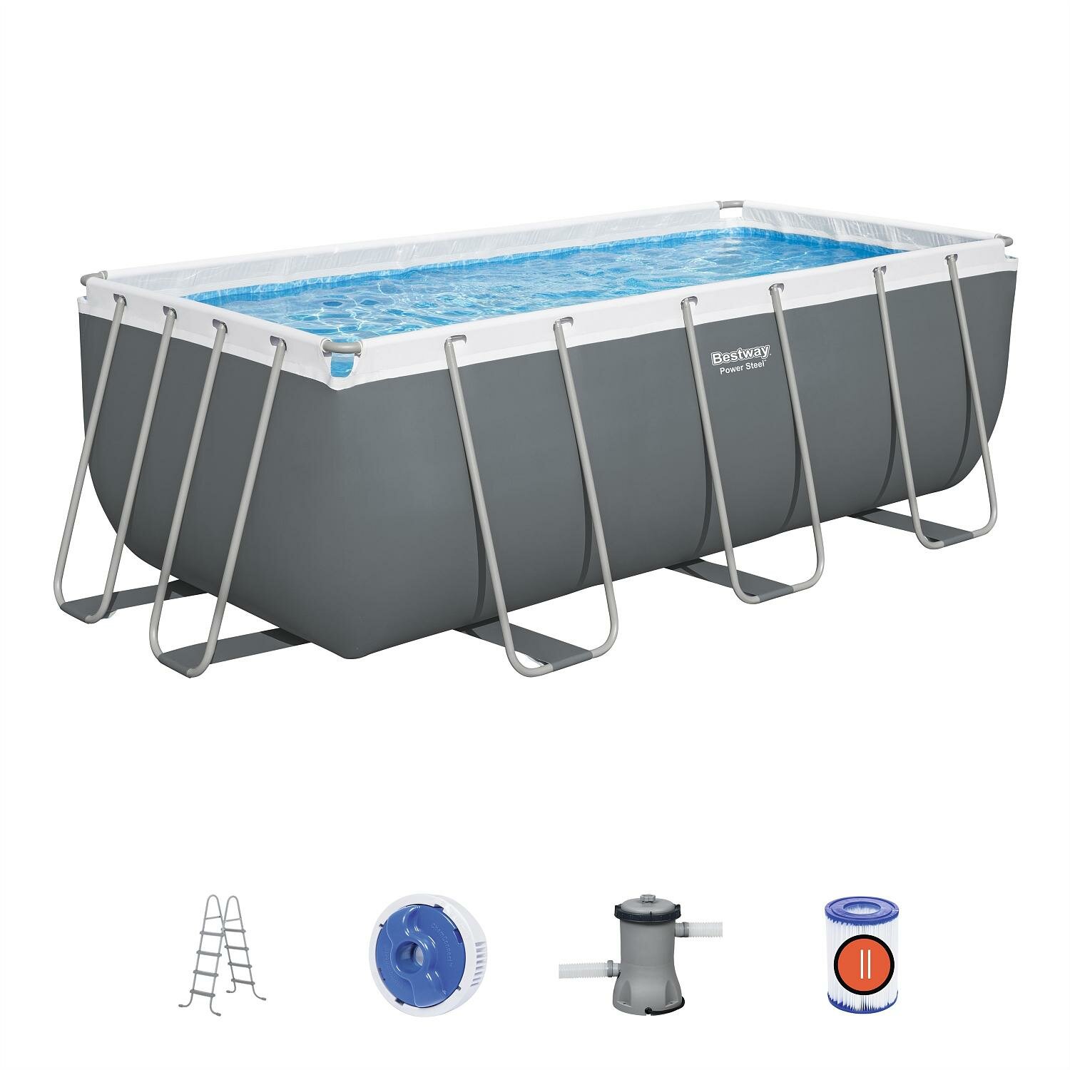 Каркасный бассейн Bestway Power Steel 56456 BW Серый