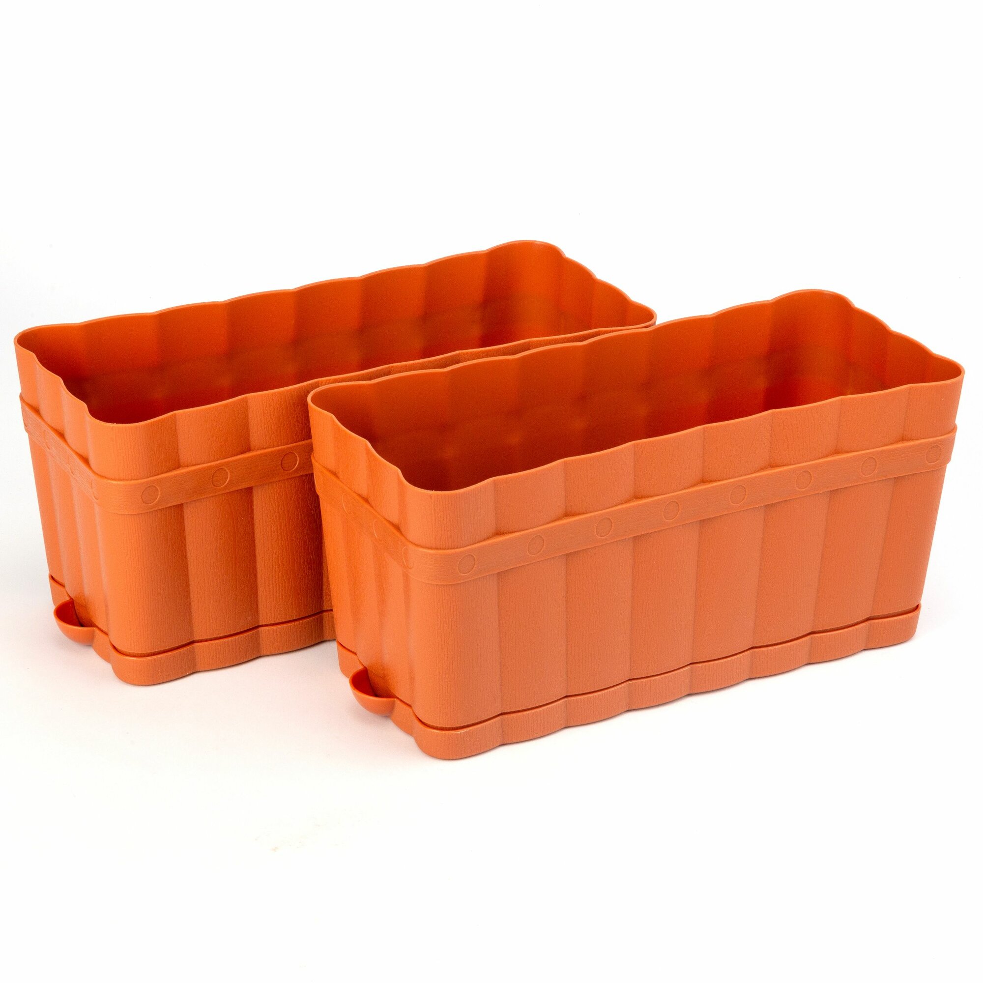 Ящик для цветов прямоугольный "Изюминка" 6л (с поддоном) комплект 2 штуки