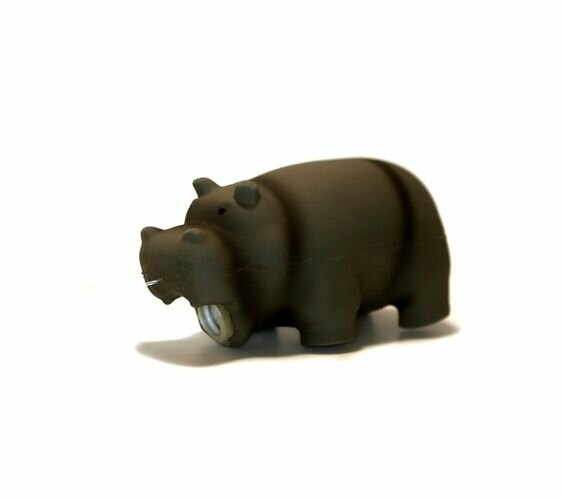 HOMEPET Игрушка для собак Бегемот со звуком, серый, 15 см