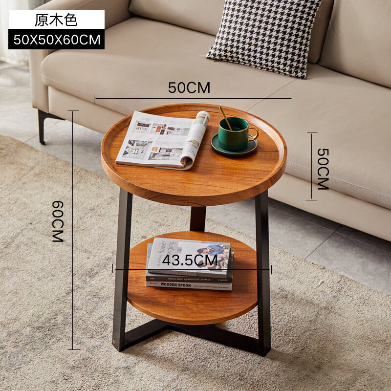 Легкий роскошный маленький столик для гостиной, простой современный домашний круглый двухъярусный приставной столик для дома, B&B, отеля