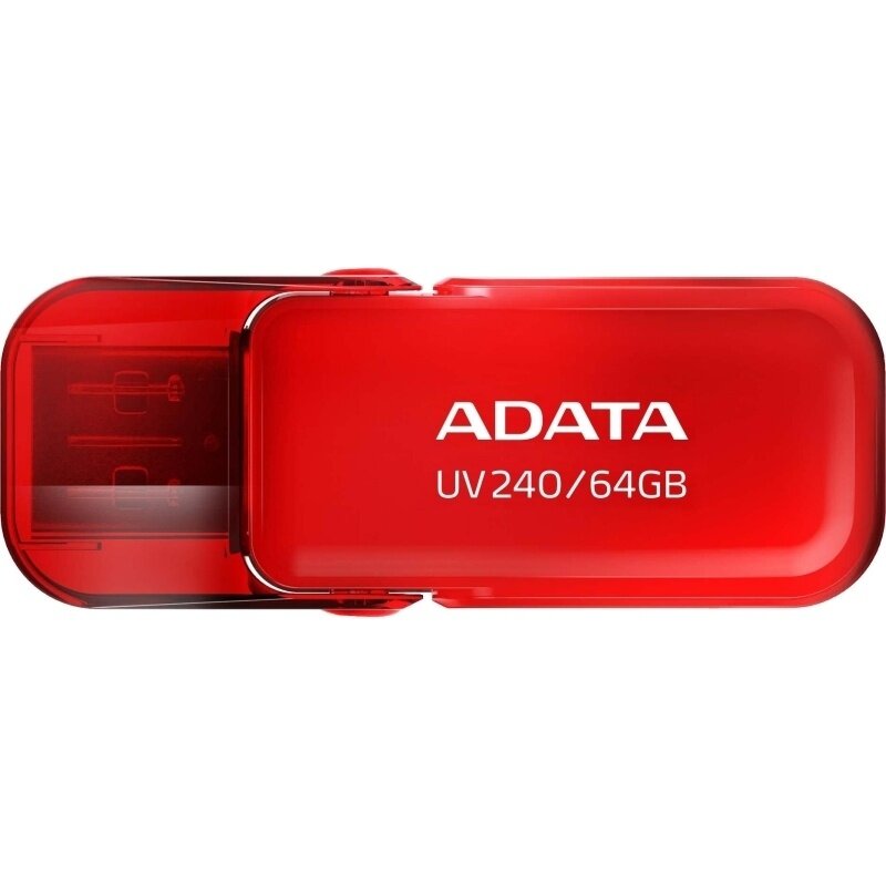 Флеш-память ADATA Красная, UV240, 64 Гб (AUV240-64G-RRD)