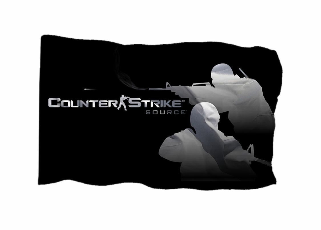 Флаг CS КС Контр Страйк Counter Strike source 70х105 см на сетке для уличного флагштока