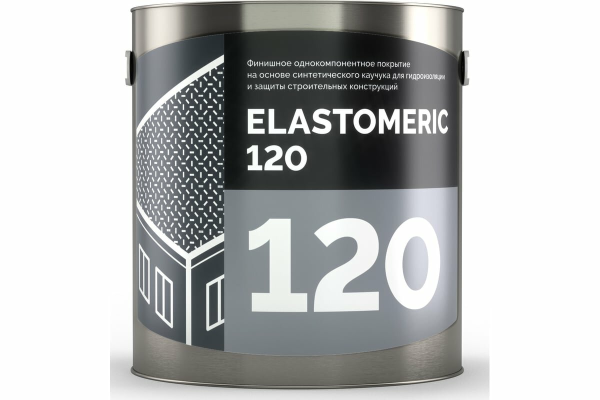 Elastomeric Systems Полимерная кровельная гидроизоляционная мастика с повышенной УФ-стойкостью Elastomeric 120 3кг серый 1200003