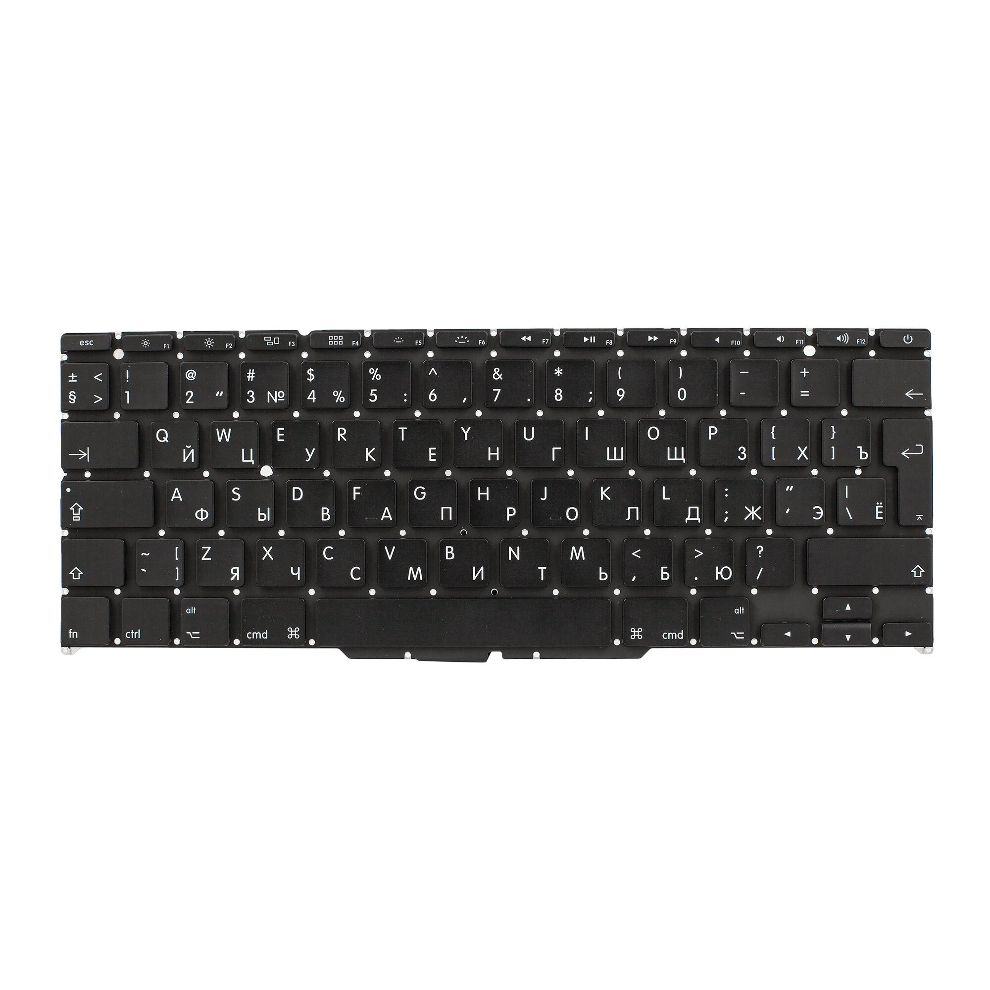 Клавиатура с подсветкой для ноутбука Apple MacBook Air 11 A1370 mid 2011 / MacBook Air 11 A1465 early 2012 - 2015 - черная