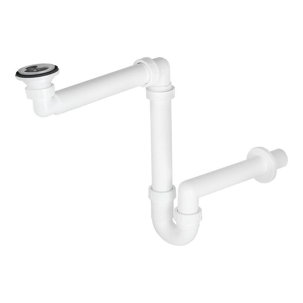 Сифон для раковины Alcadrain 1 1/2х40 мм с выпуском d60 мм белый A413/AG210511100