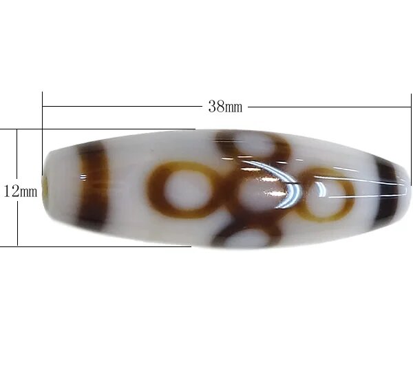 Натуральный тибетский агат оникс бусины Дзи oval Ruyi AAA 38x12 мм 2 шт. 2PC