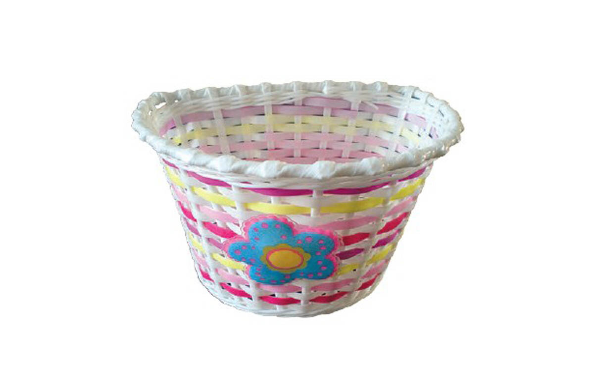 Велокорзина TRIX для детского велосипеда 12"-16", крепление на руль, 235х165х155мм, пластиковая, плетёная