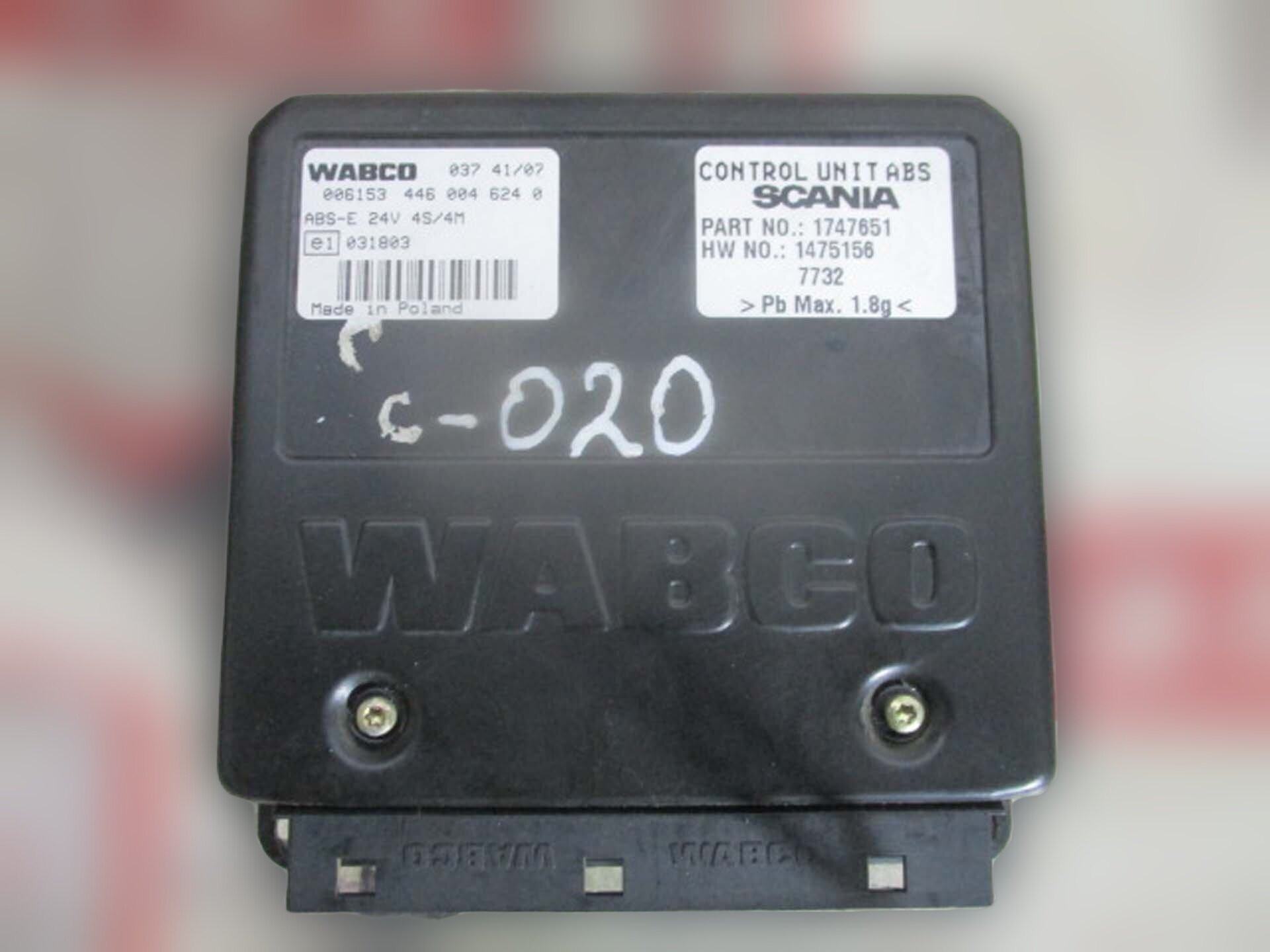 Блок управления ABS электронный WABCO, Scania P, G, R