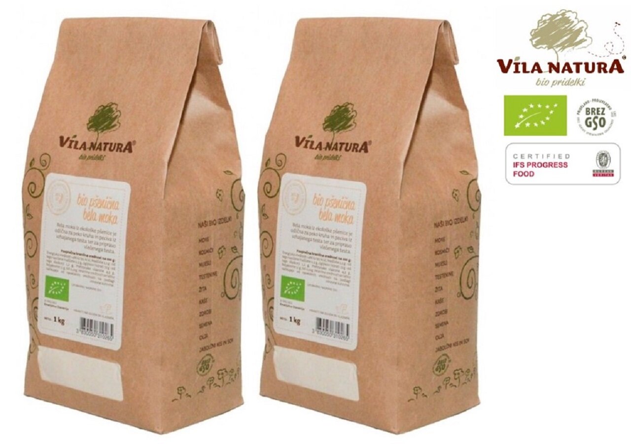 Мука пшеничная экстра каменного жернового помола био Vila Natura Словения 2х1кг