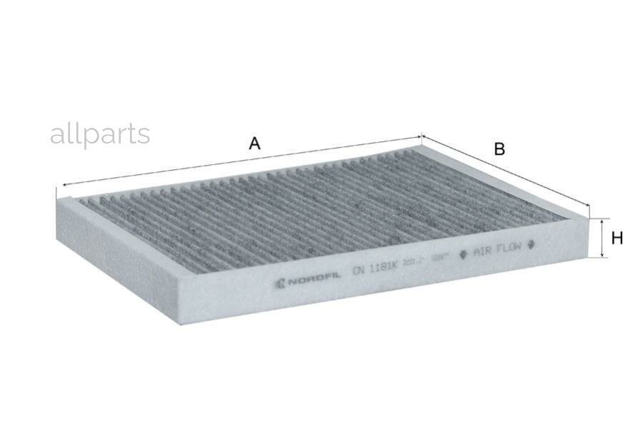 NORDFIL CN1181K Фильтр салона угольный AUDI A4 (8W) A5 + A5 Cabriolet + Sportback (F5) A6 (4A_/C8) A7 (4K) A8 (4