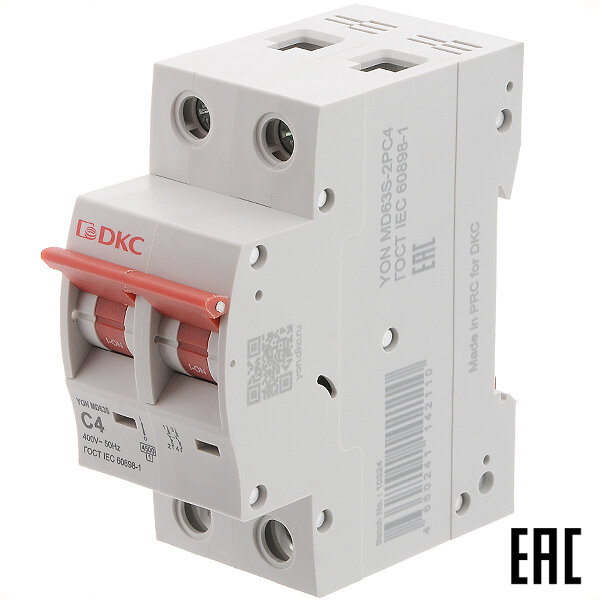 Автоматический выключатель YON max MD63S-2PC4 4А/2п/ 4,5кА на Din-рейку (ДКС)