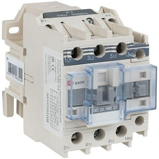 Контактор Ekf КМЭ 32А кат. 220В AC 1НЗ, ctr-s-32-220-nc