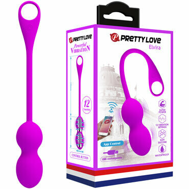 Baile Pretty Love Elvira, фиолетовые Вагинальные виброшарики с управлением через App