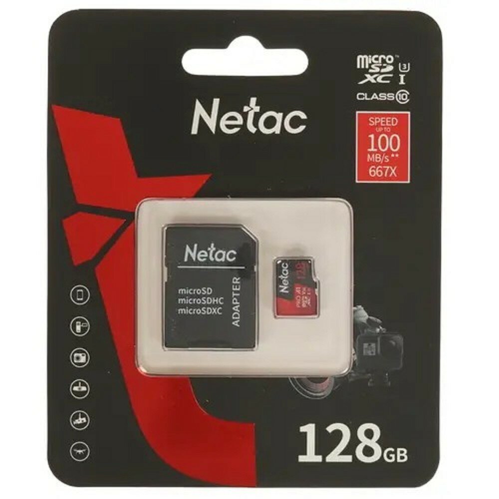 Карта памяти Netac NT02P500PRO-128G-R 128 ГБ