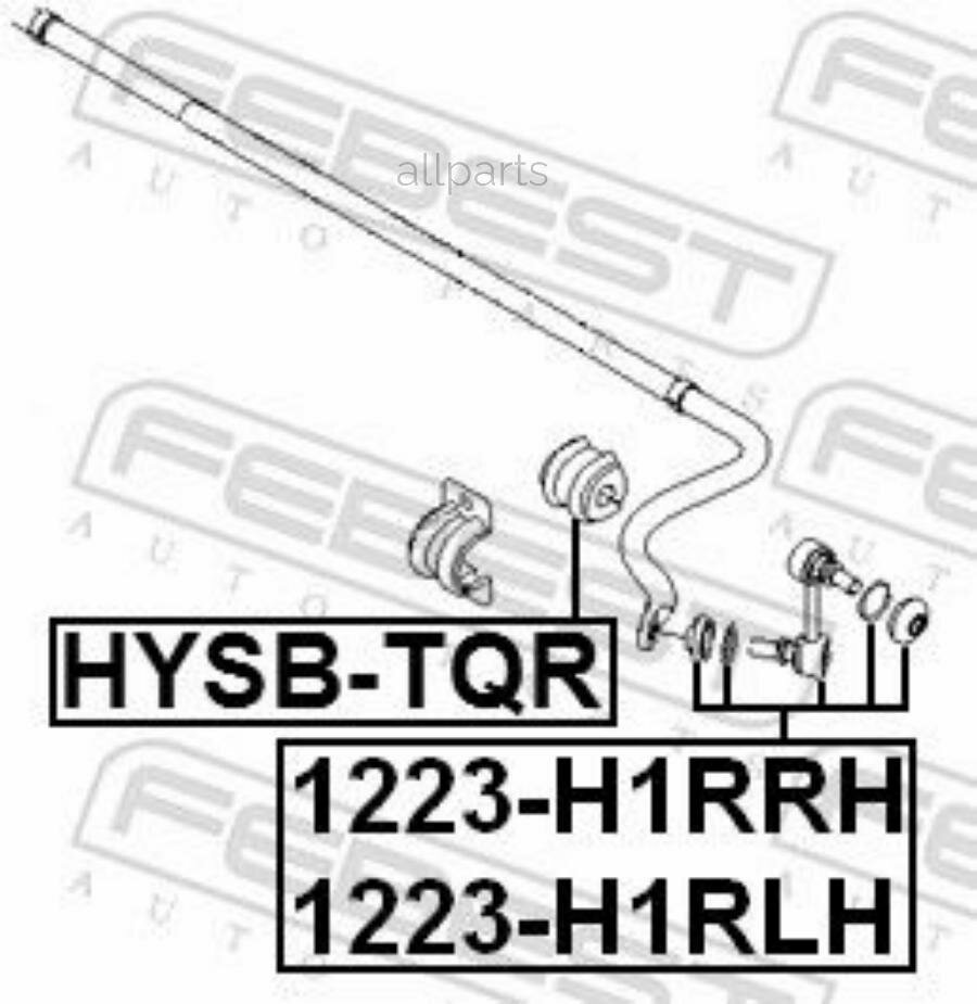 FEBEST HYSB-TQR втулка заднего стабилизатора D19.8 HYUNDAI H-1 07 2007-2015 [GEN]